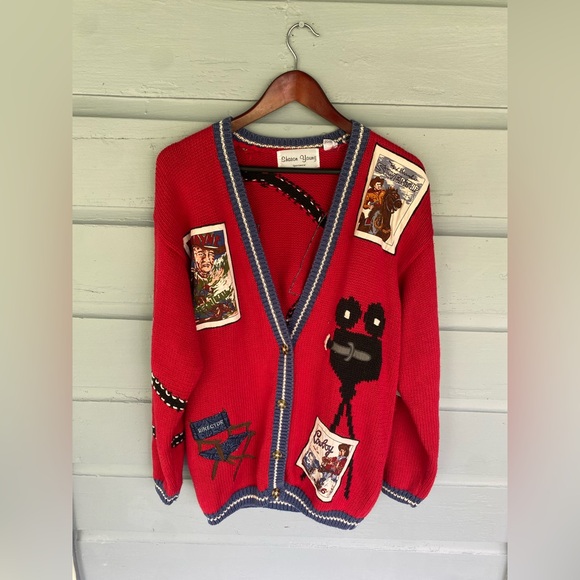 Sharon Young | Sweaters | Vtg Sharon Young Westrrn Movie Patchwork ...